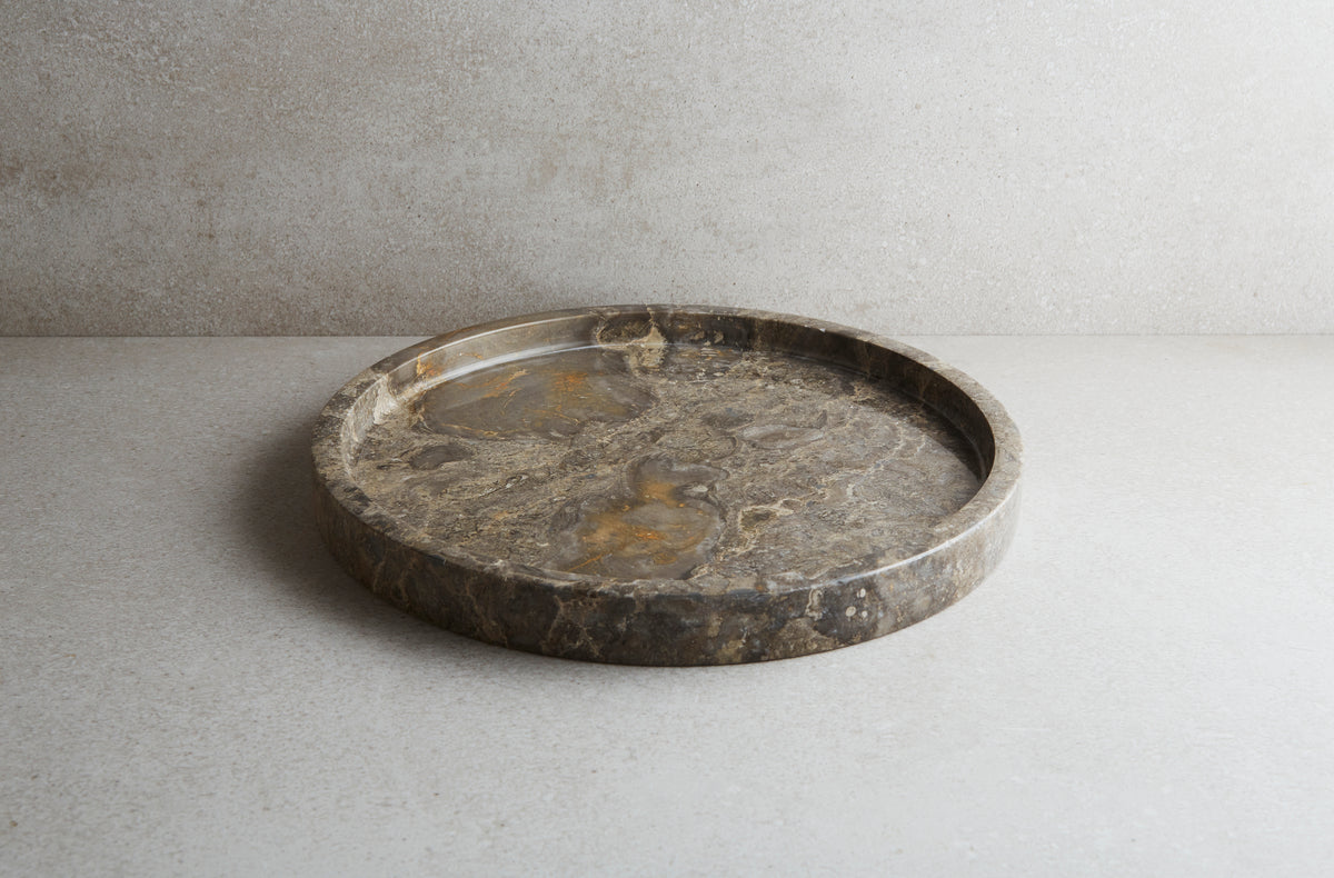 Marble Round Tray (Grey) – Goodies